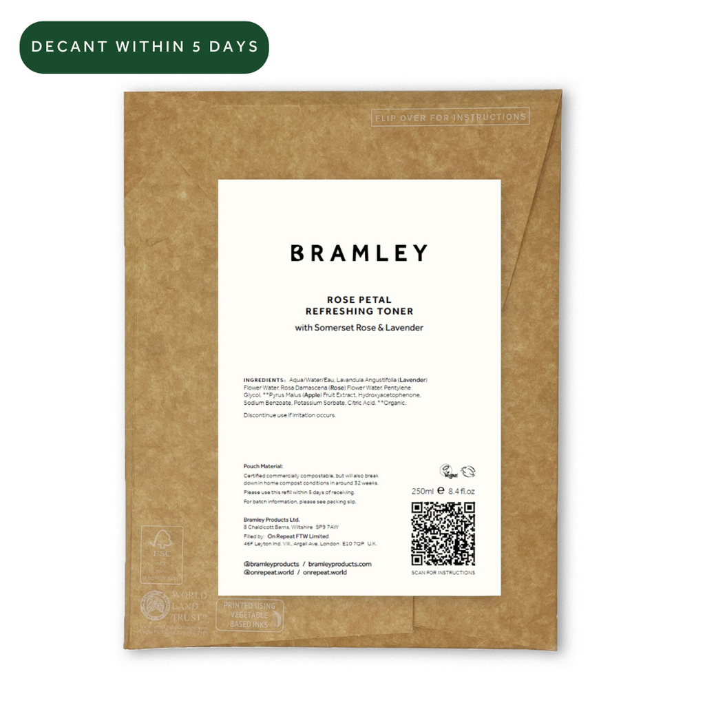 Rose Petal Refreshing Toner Compostable Refill Pouch – Bramley Products